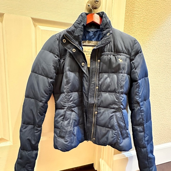 Abercrombie & Fitch | Jackets & Coats | Abercrombie Fitch Puffer Jacket In Dark Navy Blue | Poshmark